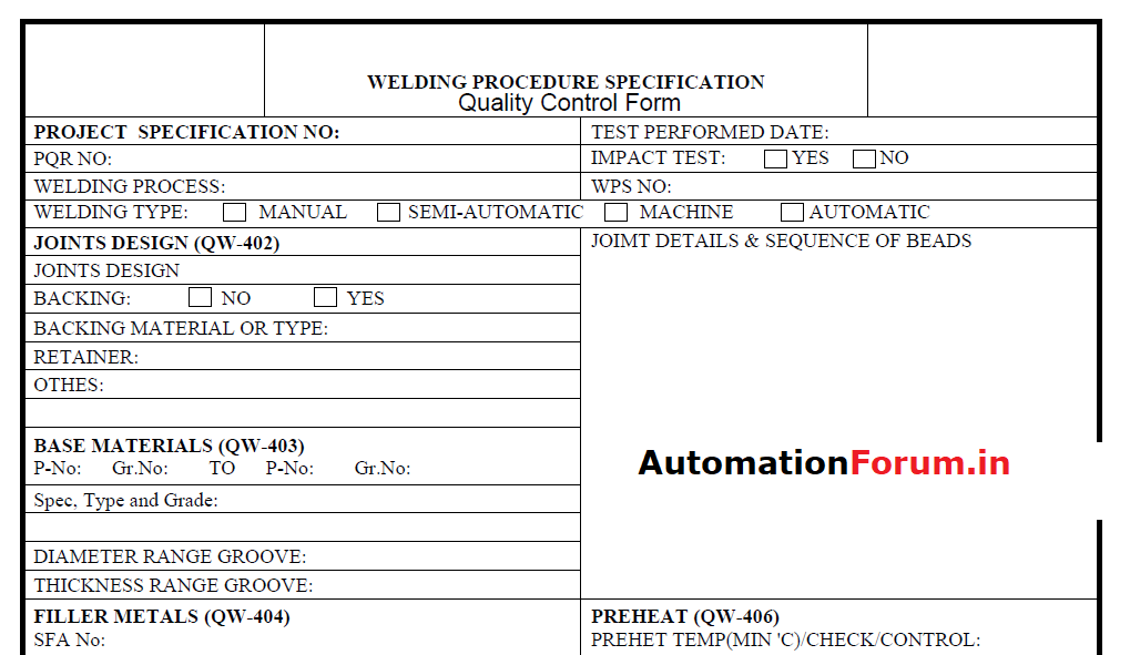 What is Welding Procedure Specification (WPS)? - Field Instrumentation ...
